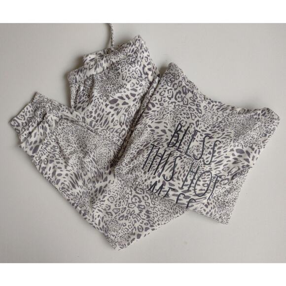 Rae Dunn | Intimates & Sleepwear | Rae Dunn Gray Leopard Soft Pajama ...